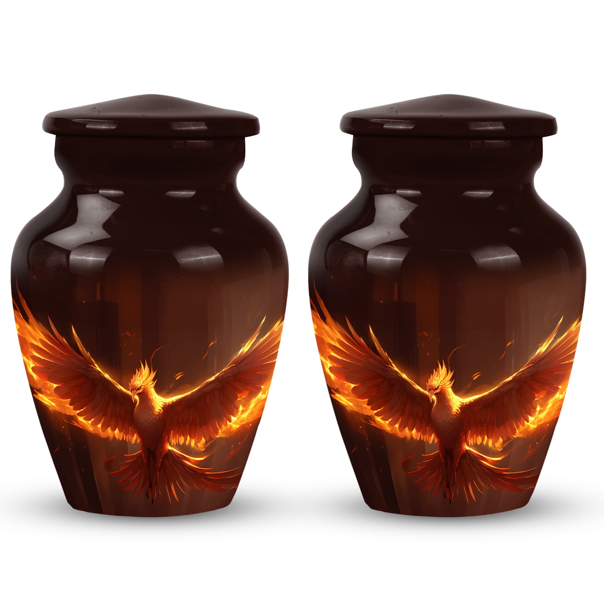 Phoenix Wings In Yellow Fire Urns For Human Ashes - Little Cremation ...