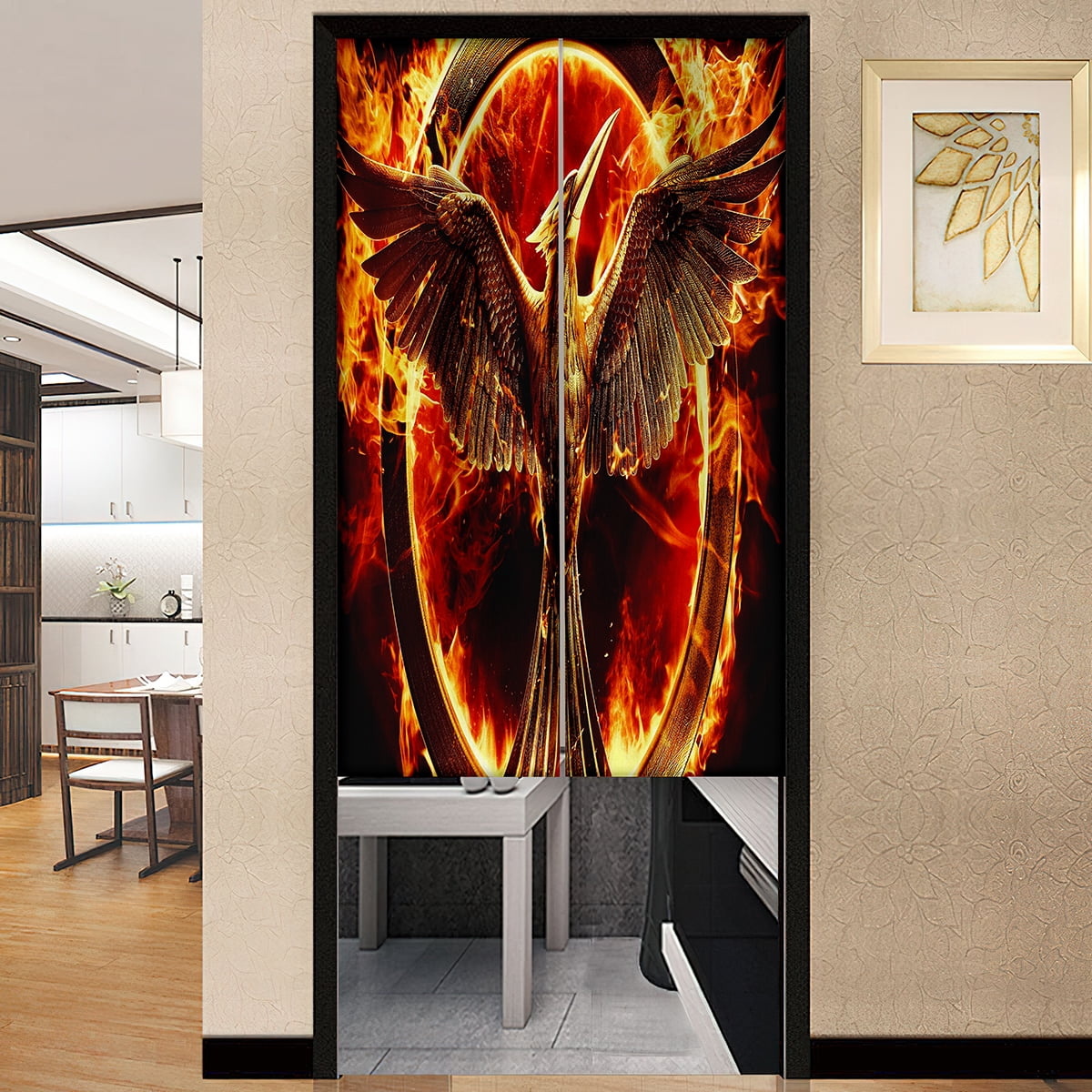 Phoenix s Wings Fire Door Curtain Flying Burning Doorway Curtains for ...