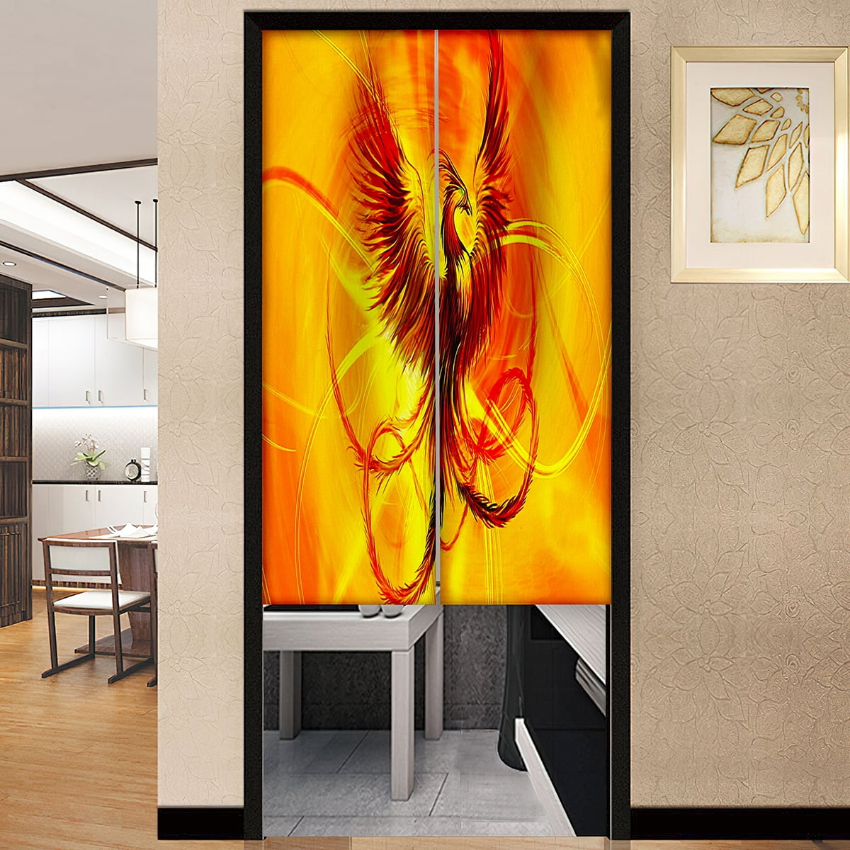 Phoenix s Wings Fire Door Curtain Flying Burning Doorway Curtains for ...