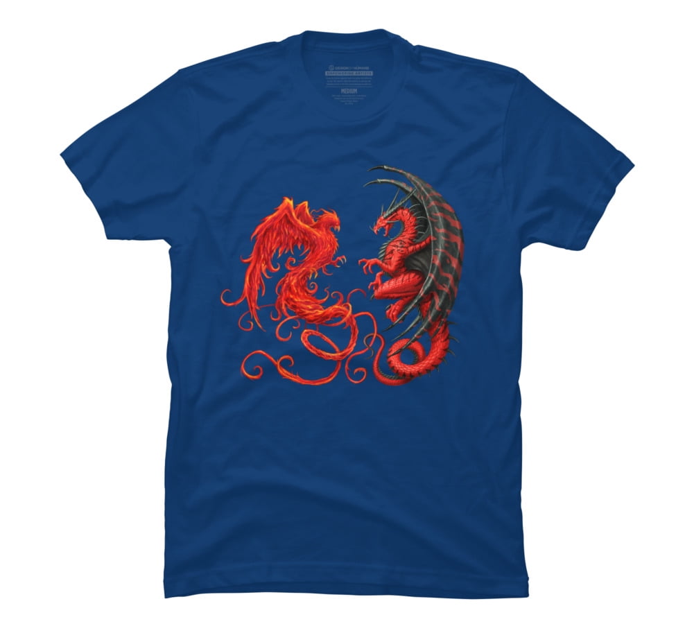 Phoenix vs Dragon Mens Royal Blue Graphic Tee - Design By Humans XL ...