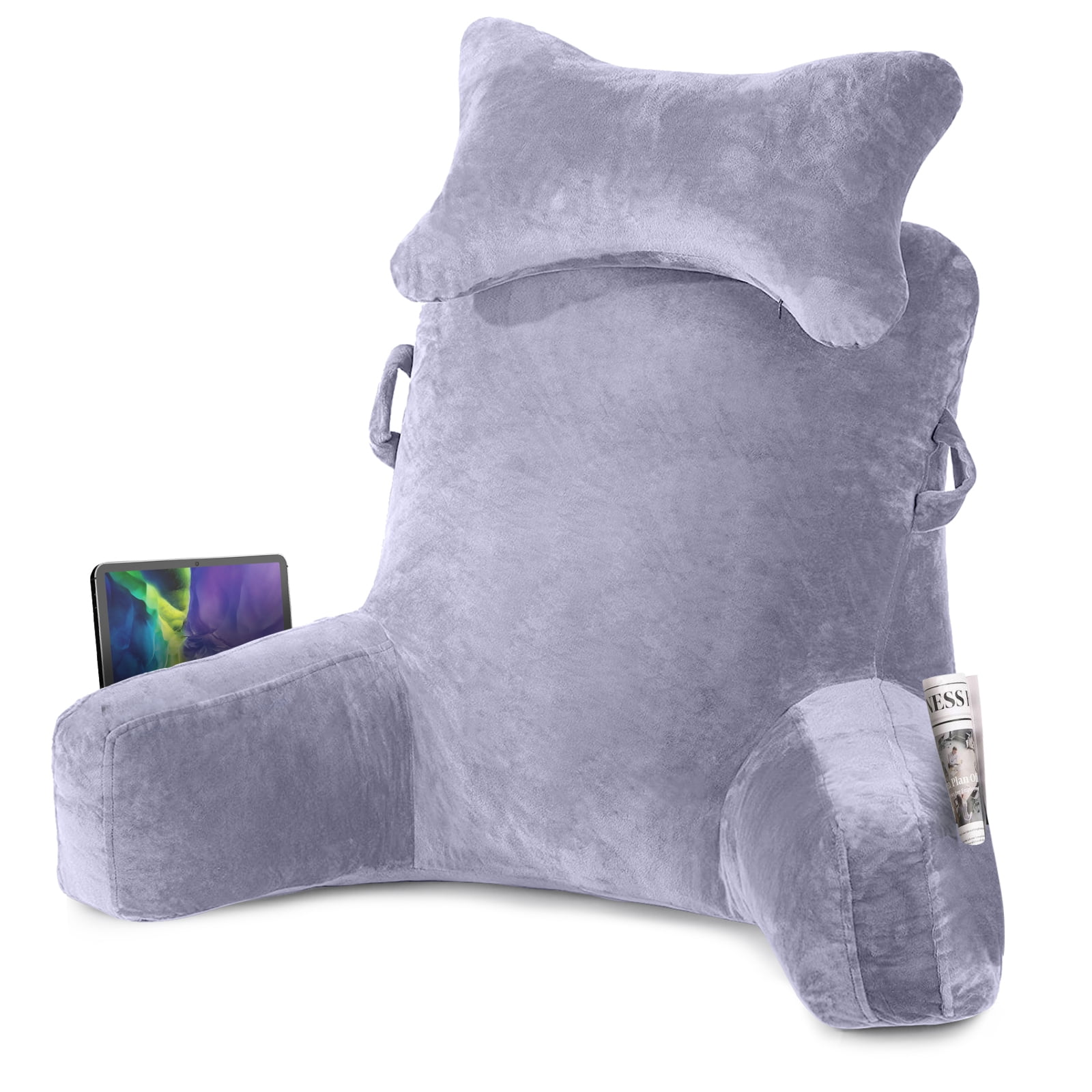 Phogary Backrest Reading Pillow, Large 31" Bed Rest Pillow with Arms ...