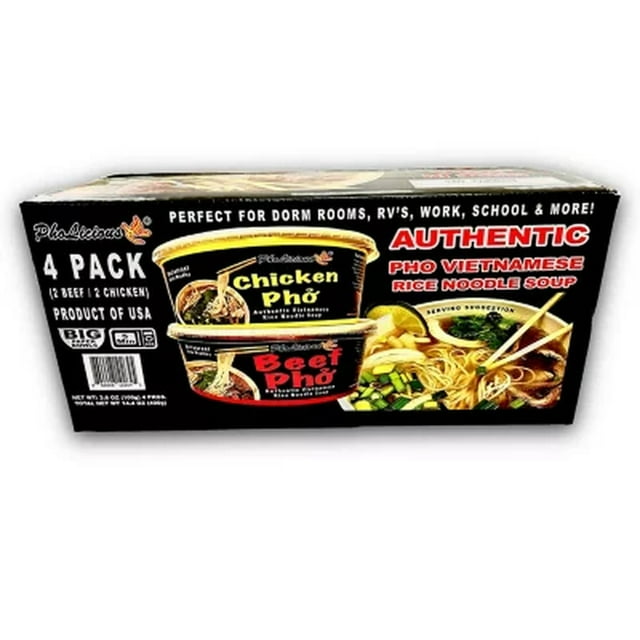Pholicious Authentic Pho Vietnamese Rice Noodle Soup, Variety Pack 4 Pk ...