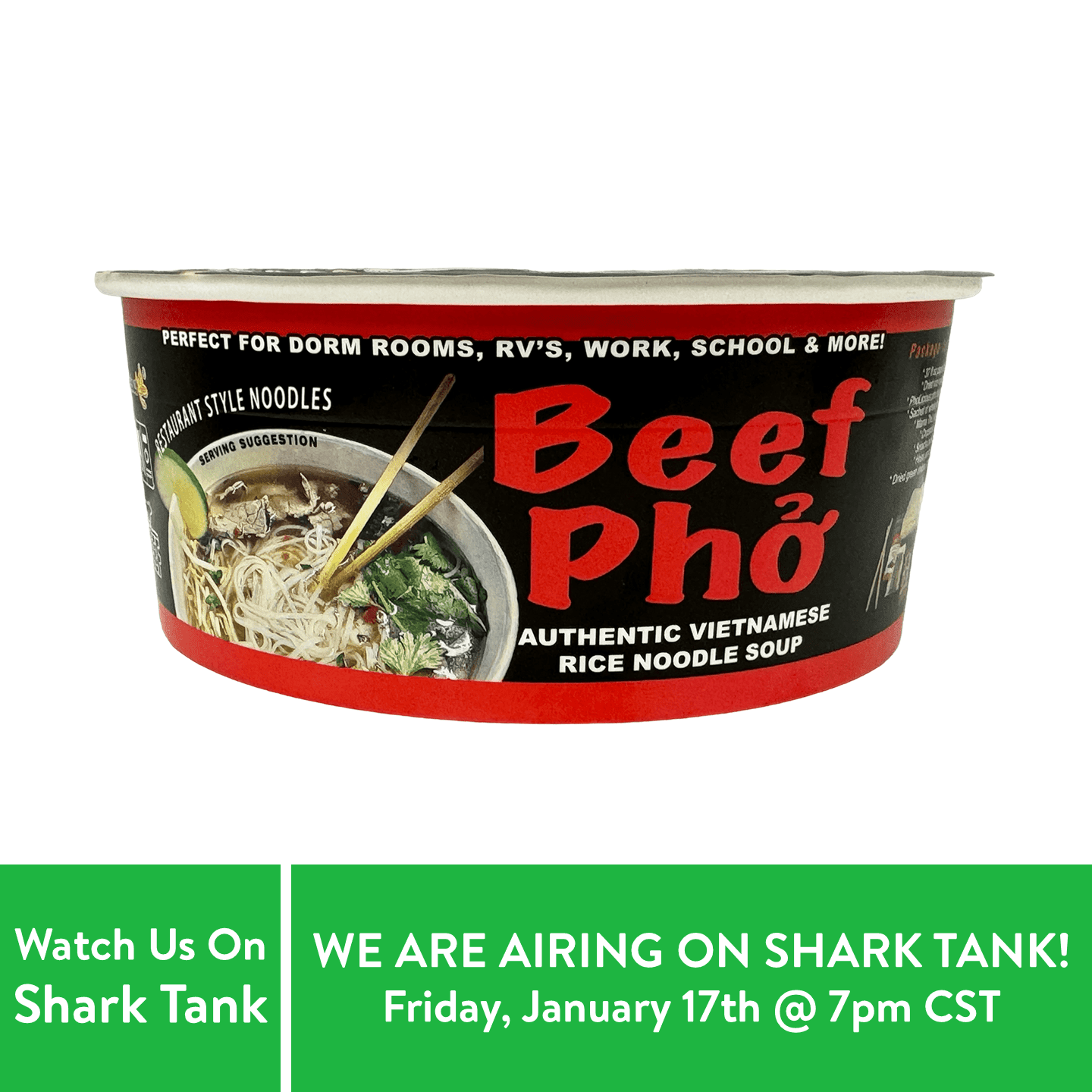 Pholicious instant beef pho, Vietnamese rice noodle soup, single serve ...