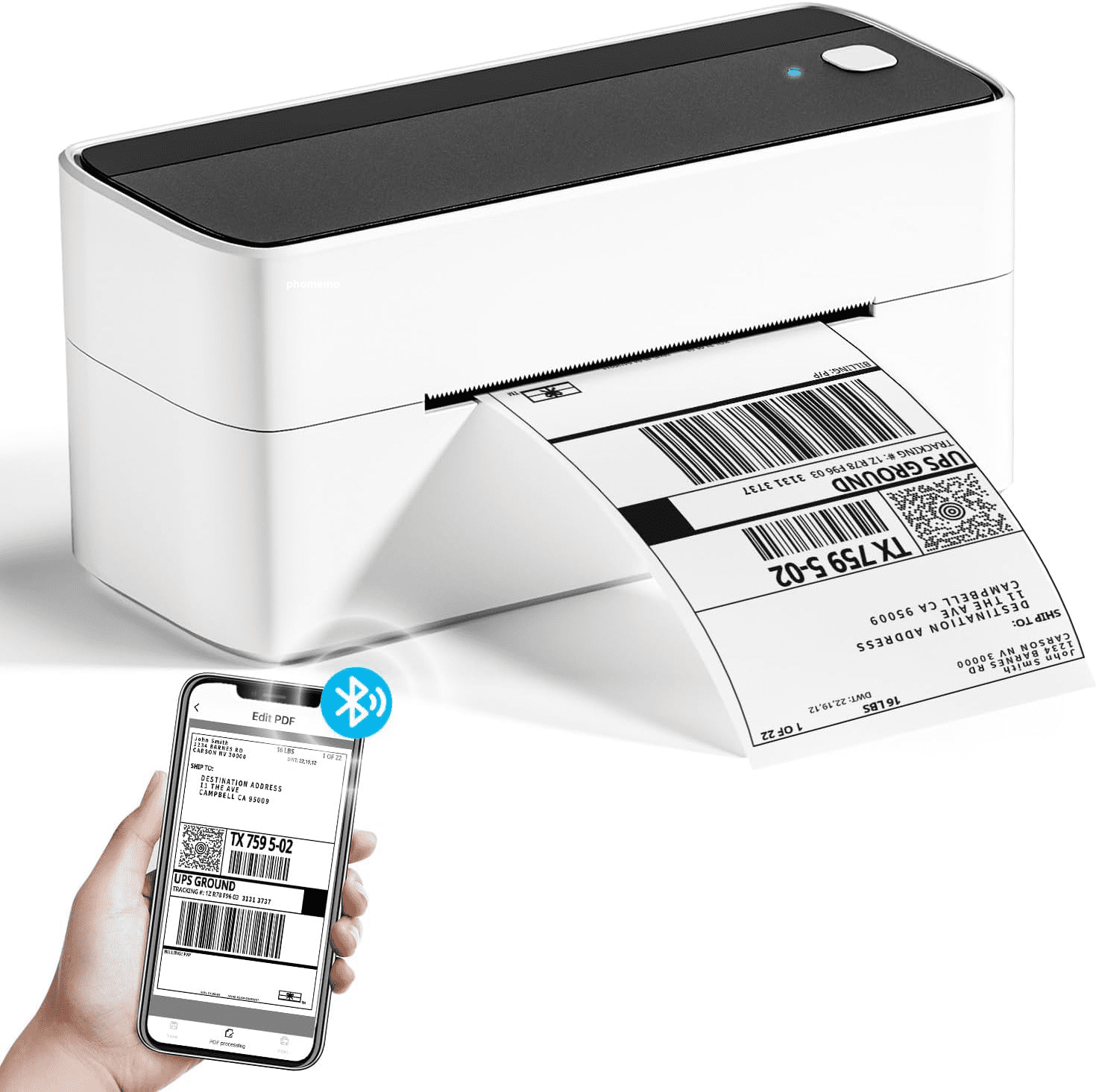 Phomemo Bluetooth Thermal Label Printer 4x6, Shipping Label Printer for ...