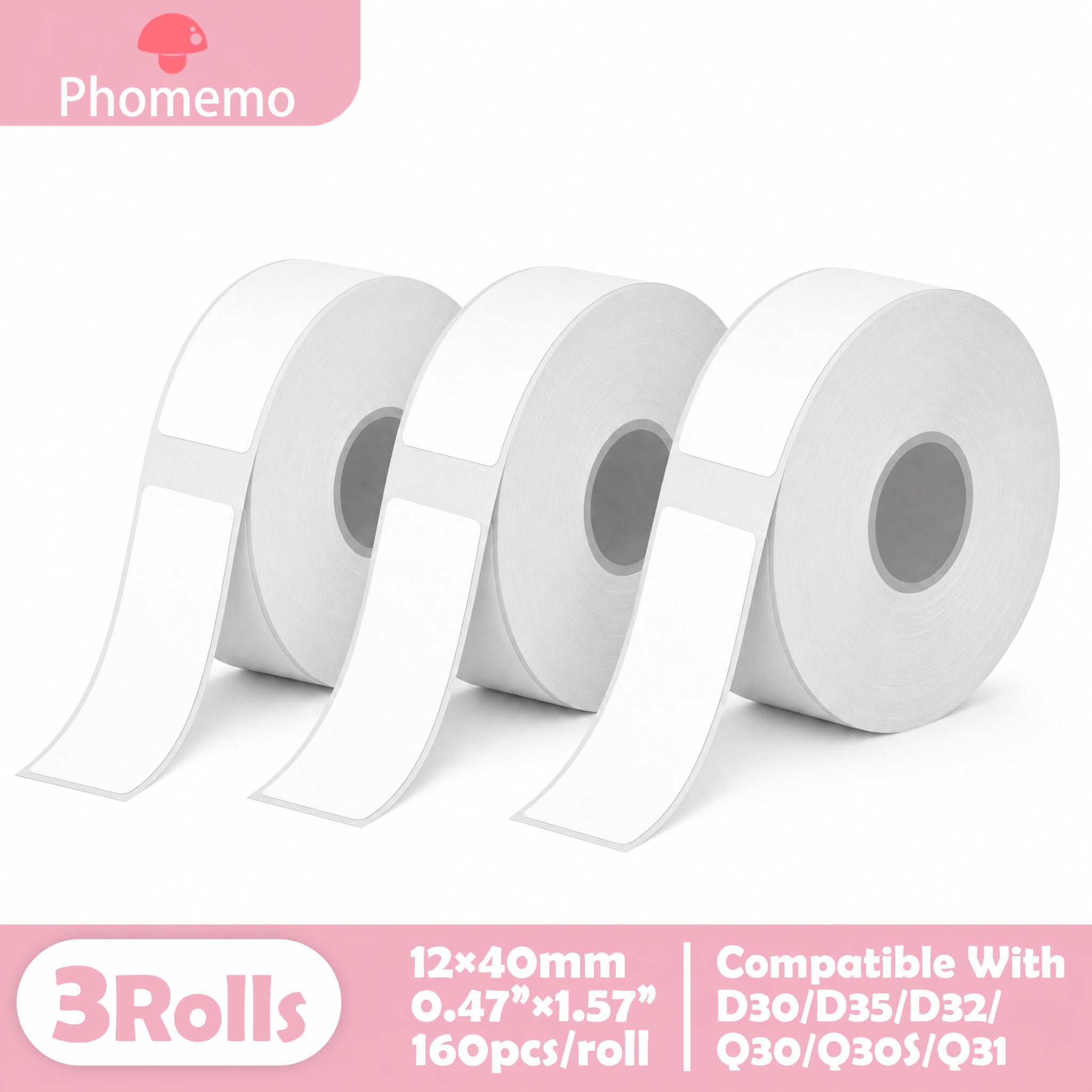 Phomemo D30 Label Tape, Black on White Print Premium Labels Refill Name ...