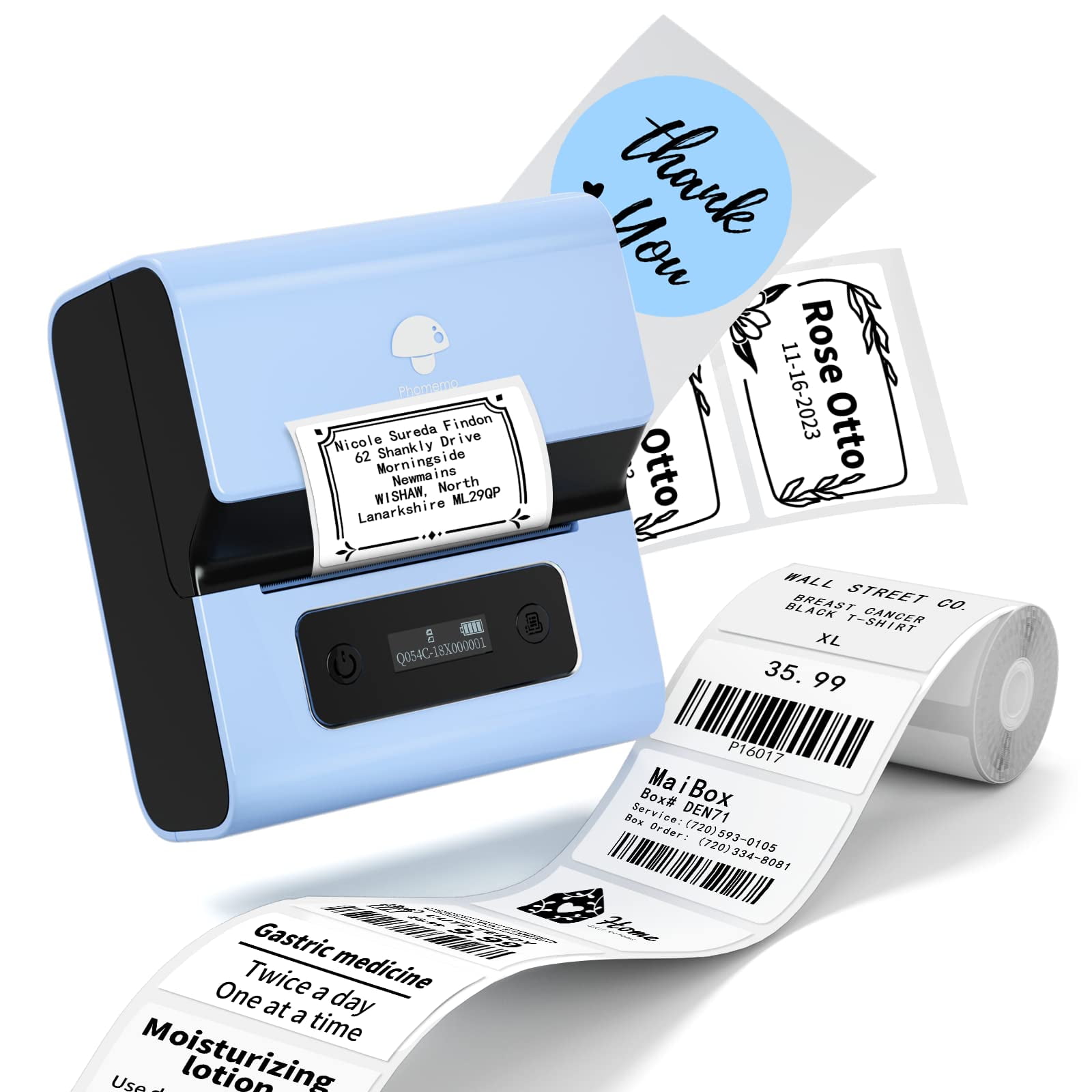 Phomemo Label Makers- M221 Brcode Label Printer 3 Inch Bluetooth Label ...