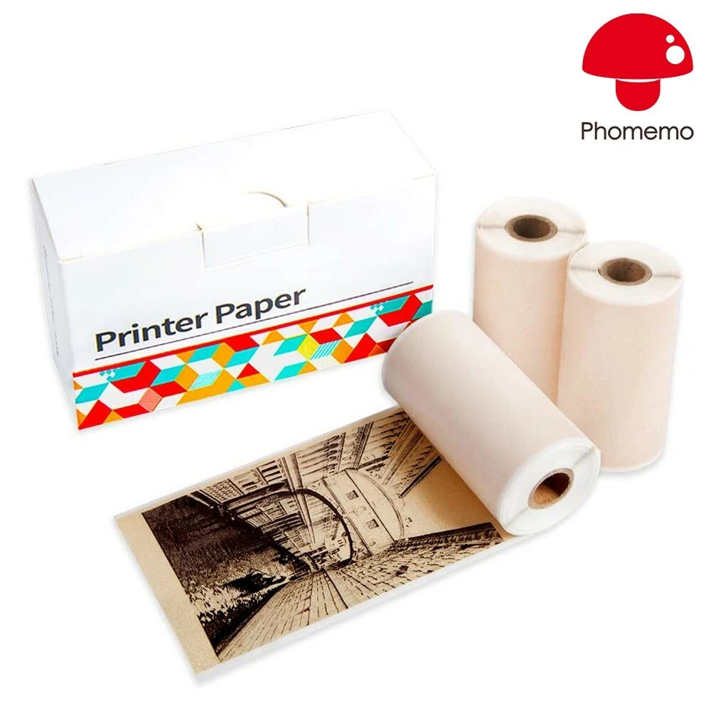 Phomemo M02 Gold Glitter Thermal Label Printer Paper Adhesive 53Mm X3 ...