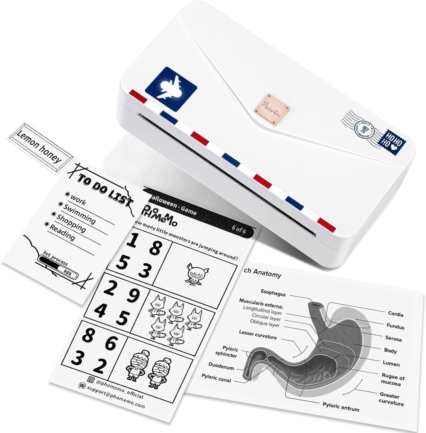 M04AS Portable Inkless Thermal Note Printer for Versatile Printing of ...