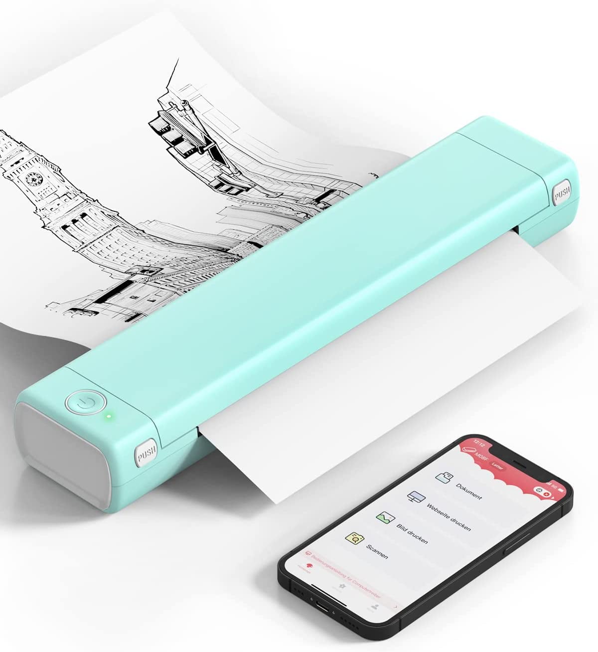 Phomemo M08F Portable Printer, 8.5'' x 11'' US Letter Mobile Compact ...