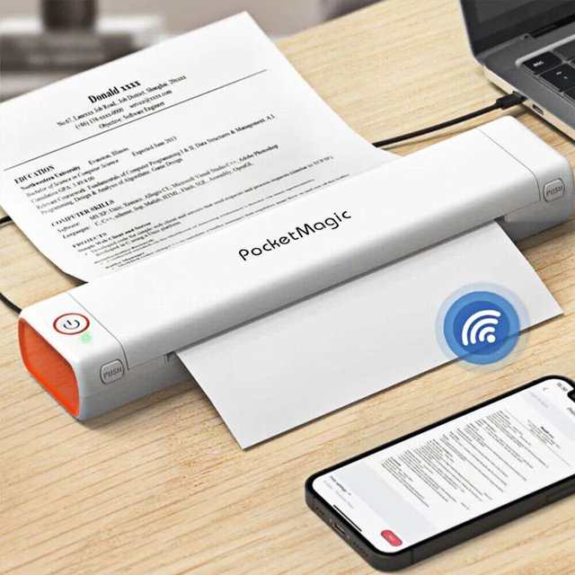 Phomemo M08F Portable Printer A4 Bluetooth Printer Orange Support 8.5 ...