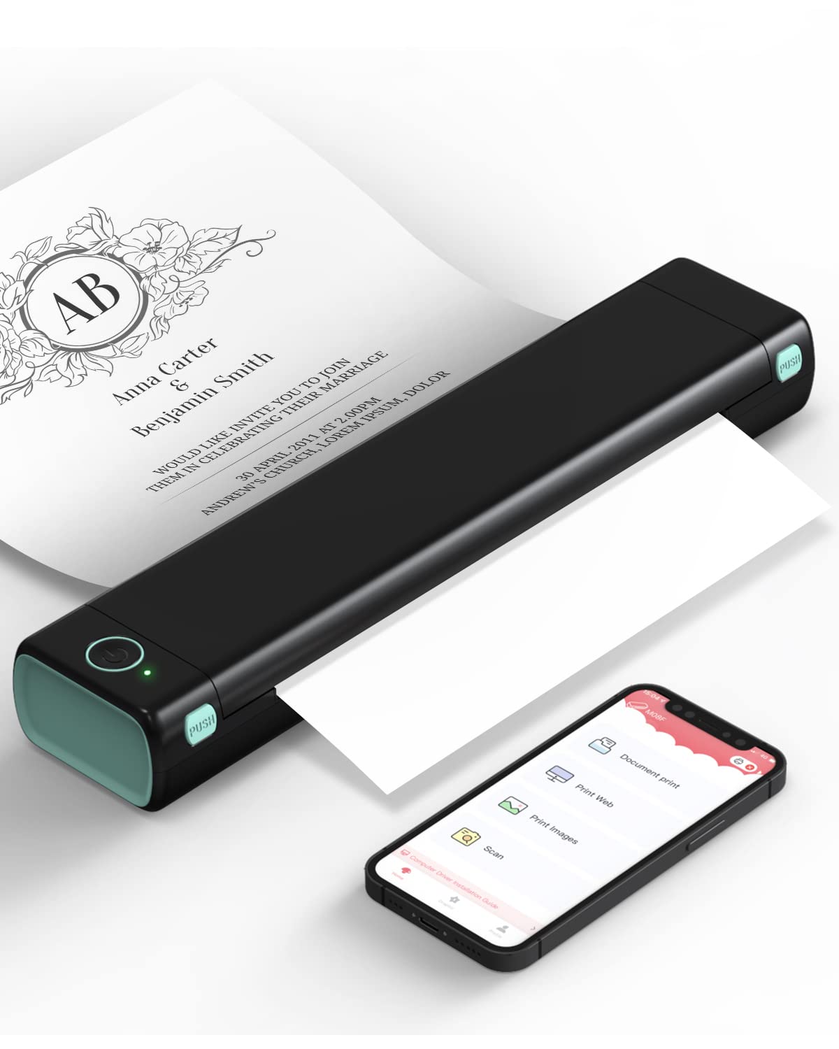 Phomemo M08F Portable Thermal Printer - Wireless A4 Mobile Printers for ...