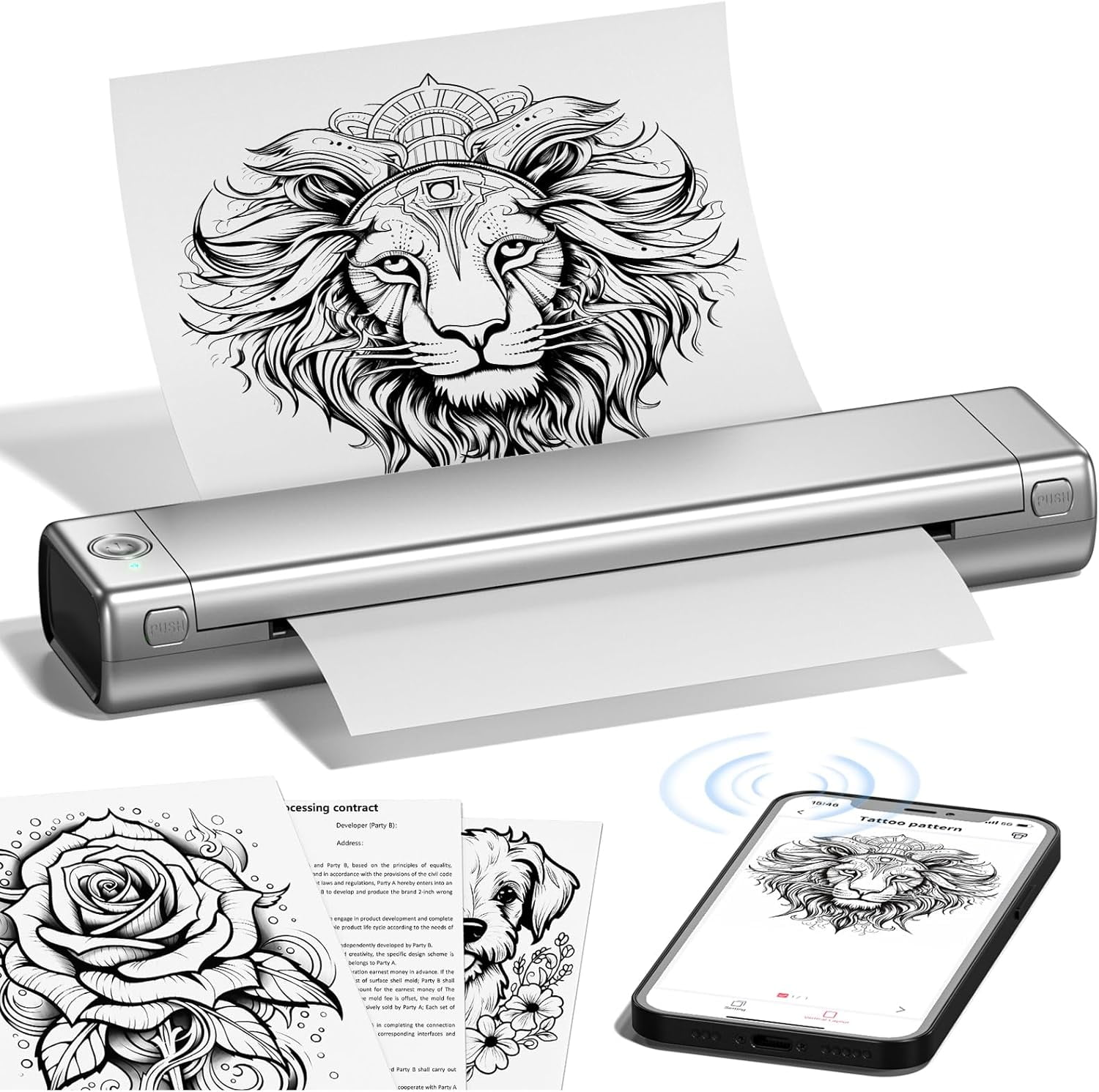 Phomemo M08F Wireless Tattoo Transfer Printer, Thermal Tattoo Machine ...