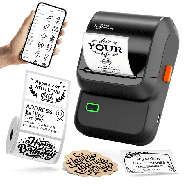 Phomemo M100 Portable Sticker Printer And 1 Roll Paper, Wireless ...