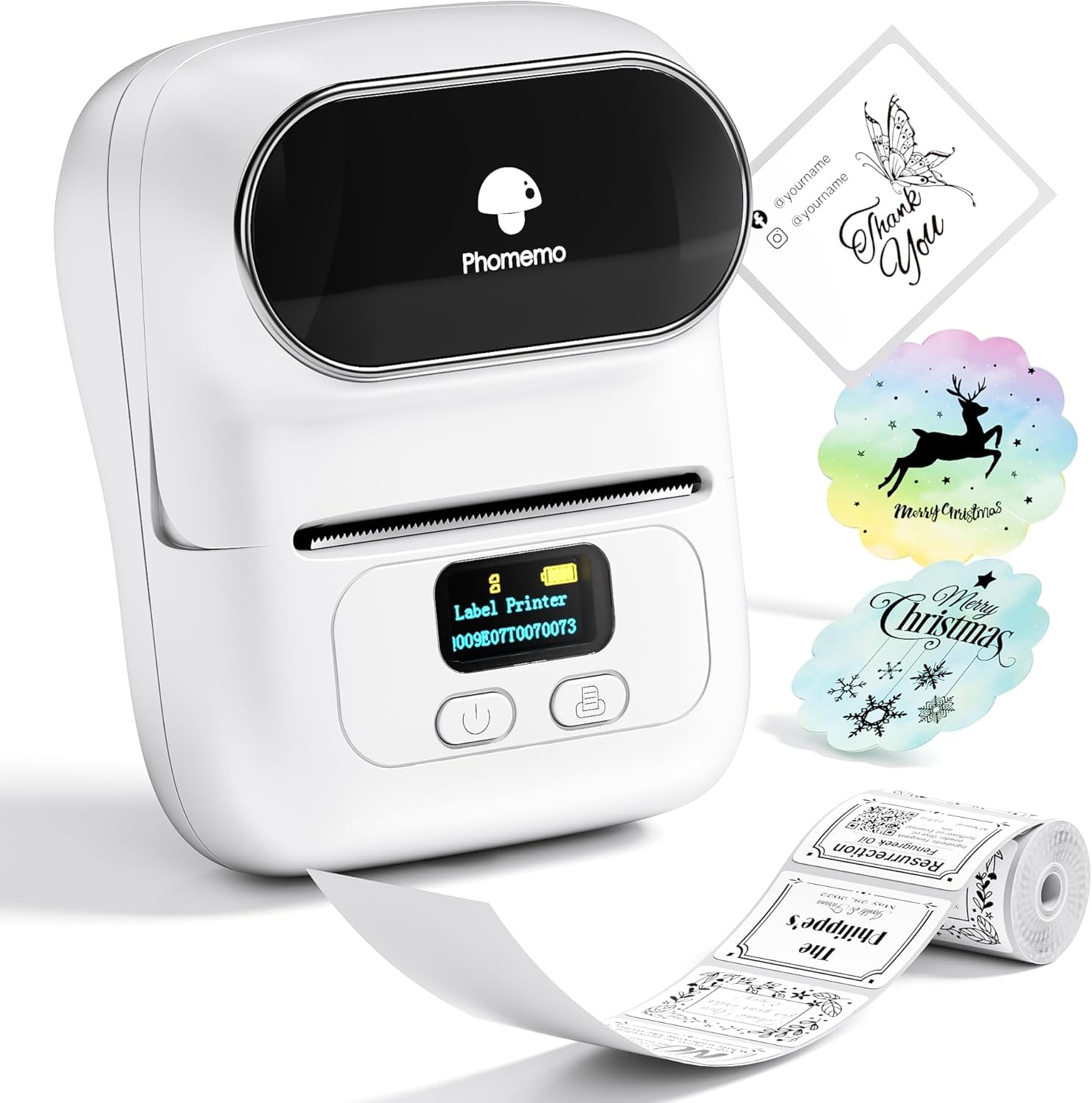 Phomemo ACPO110WH White Thermal Label Maker For Barcode Logo - Walmart.com