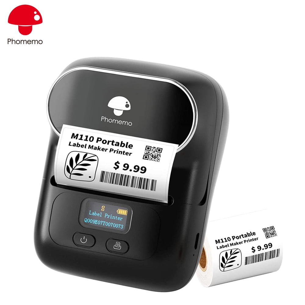 Phomemo M110 Label Printer - Portable Bluetooth Address Label Maker for Small Business, Barcode ...
