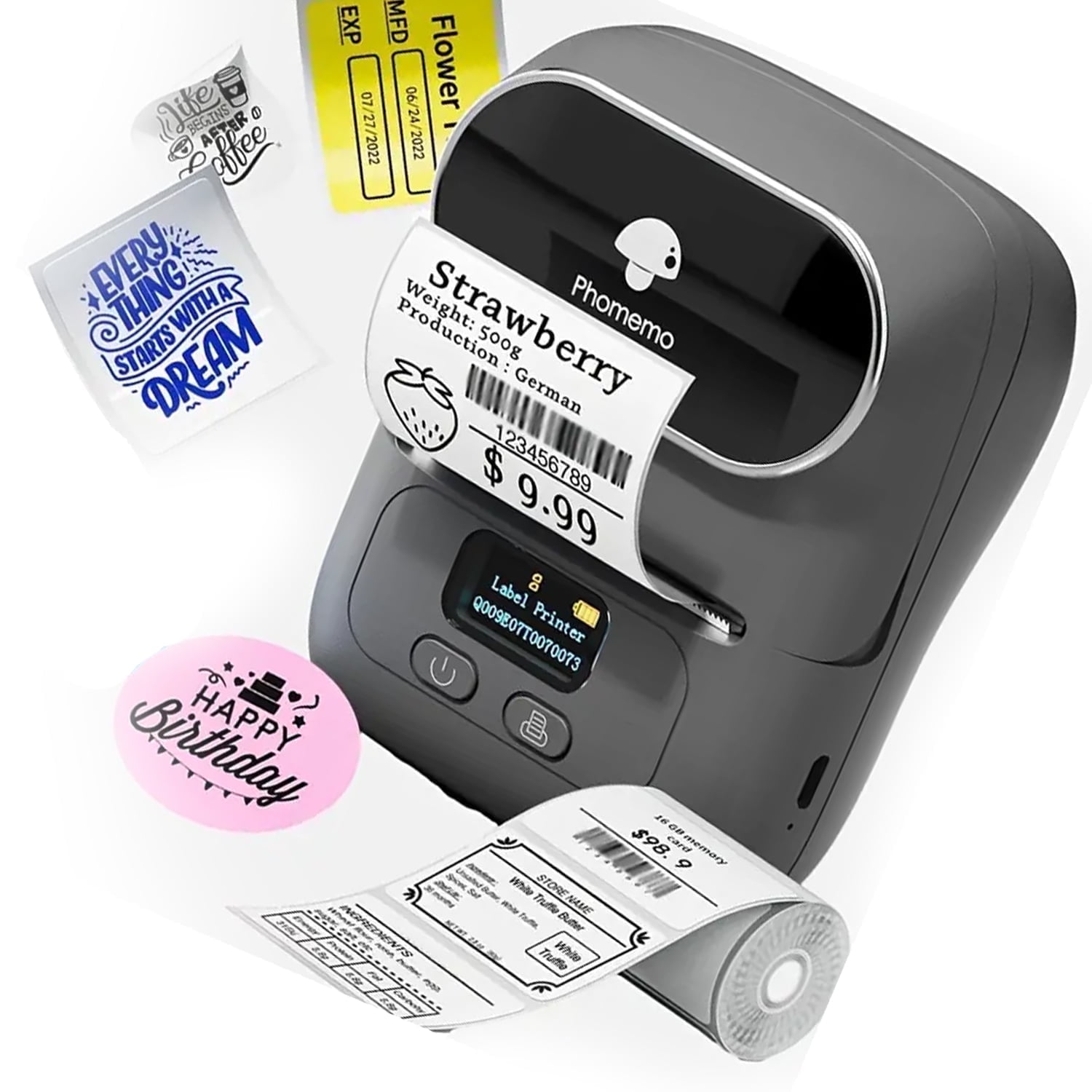 M110 Label Printer - Portable Bluetooth Address Label Maker for Small ...