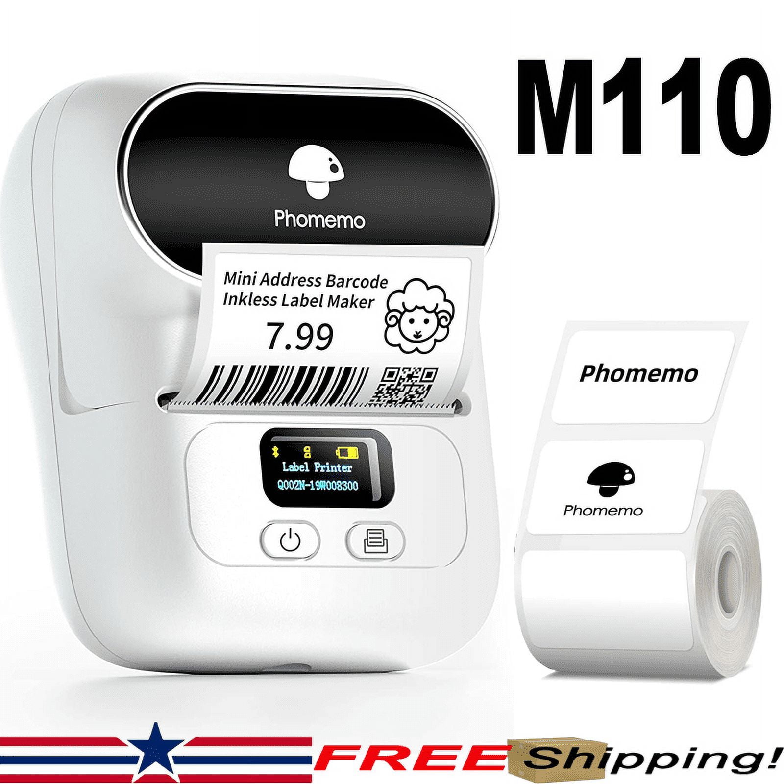 Phomemo M110 Label Printer - Portable Bluetooth Address Label Maker for Small Business, Barcode ...