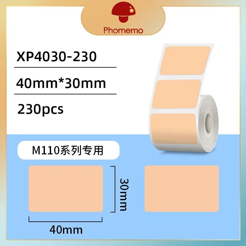Phomemo M110 Labels Color M200 Label 40x30MM for M220 M200 M120 M110S M110 Printer Labels Pink ...