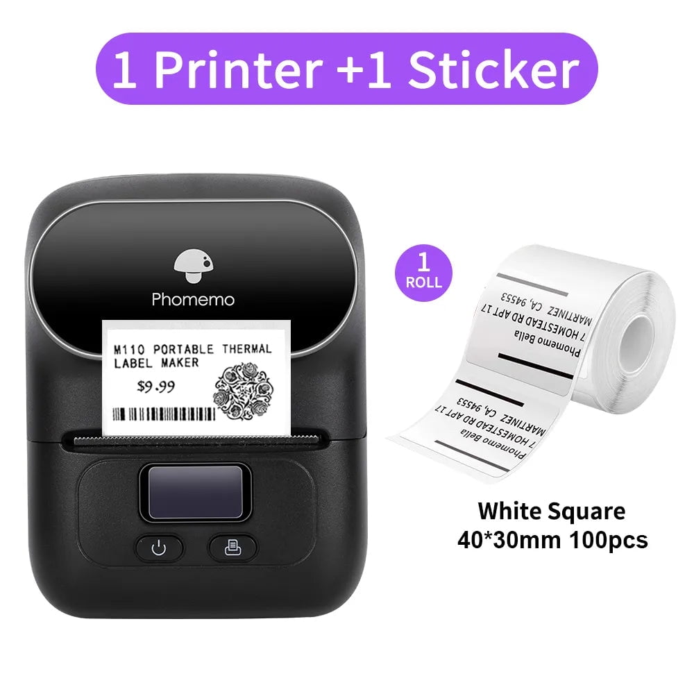 Phomemo M110 Thermal Wireless Label Printer Sticker Mini Printer ...