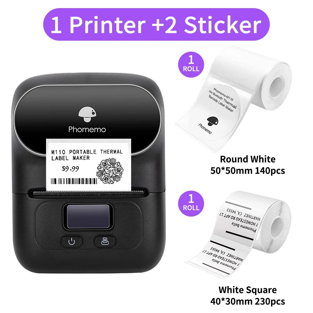 Phomemo M110 Wireless Printers Thermal Label Maker Android & IOS Phone ...