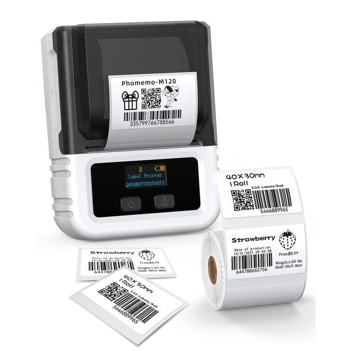 Phomemo M120 Label Maker,Barcode Label Printer, Portable Bluetooth ...