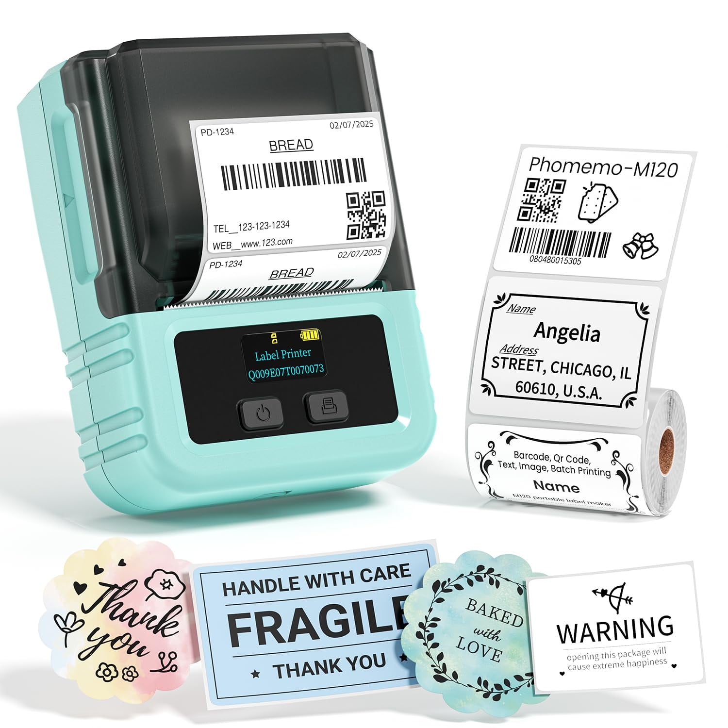 Phomemo M120 Label Maker Machine with Tape, 2 Inch Bluetooth Label ...