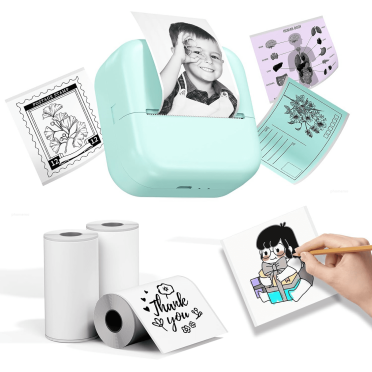 JADENS School Supplies Portable Thermal Mini Sticker Printer, 2 Inch ...