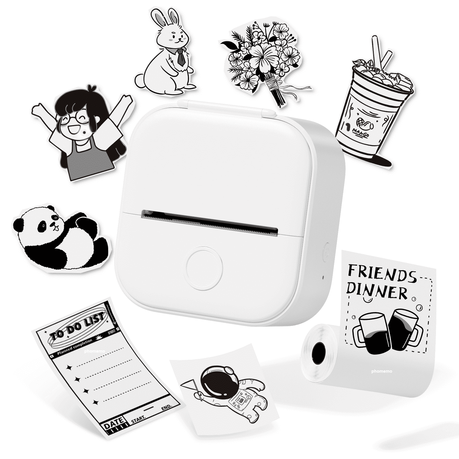 T02 Portable Label Maker, Mini Sticker Printer, Bluetooth Inkless ...