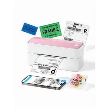 MUNBYN 4x6 Shipping Label Printer, Pink Thermal USB Label Printer Maker ...