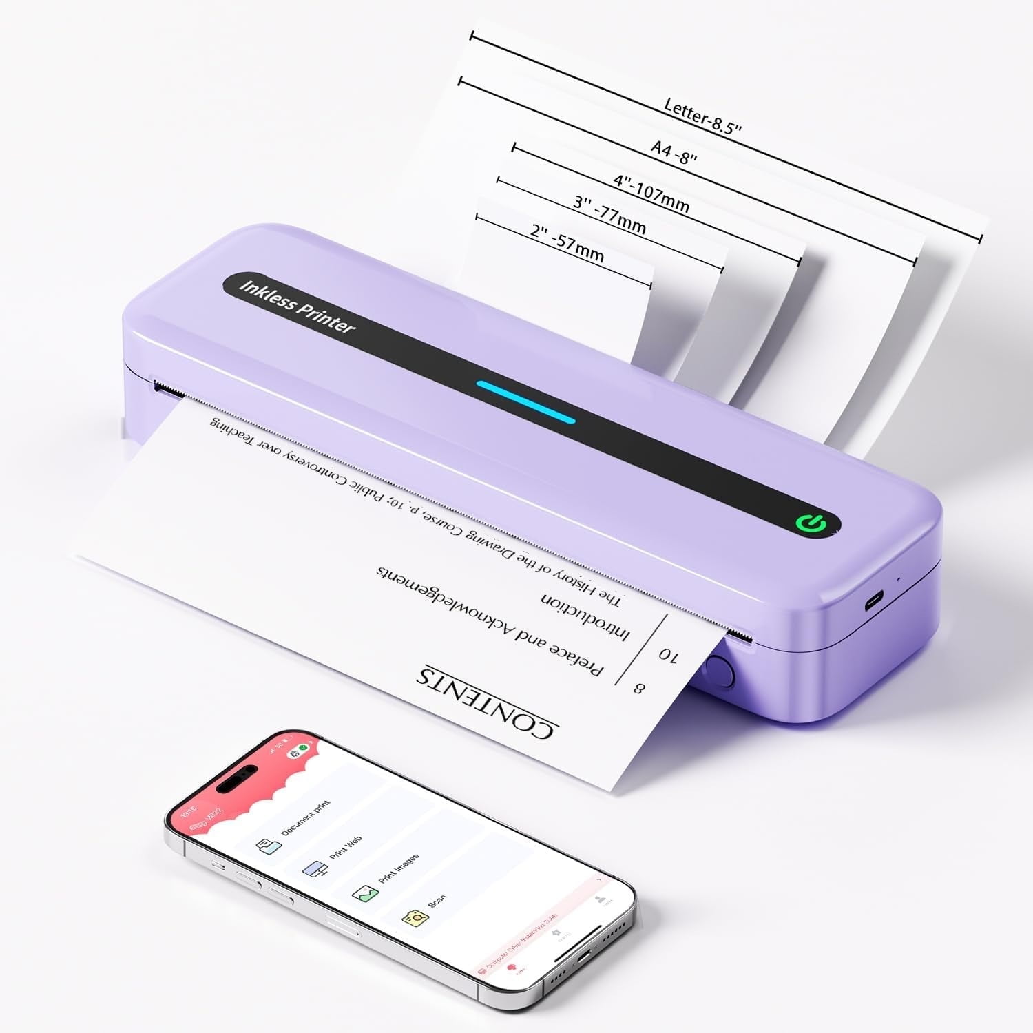 Phomemo Portable Printers Wireless, M832 Bluetooth Thermal Printer, Inkless Mobile Printer ...