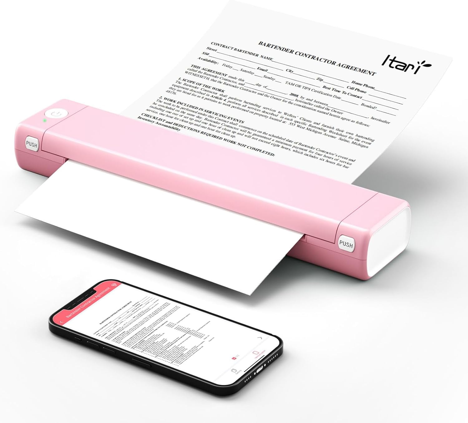 Phomemo Portable Printers Wireless for Travel, Bluetooth Thermal ...