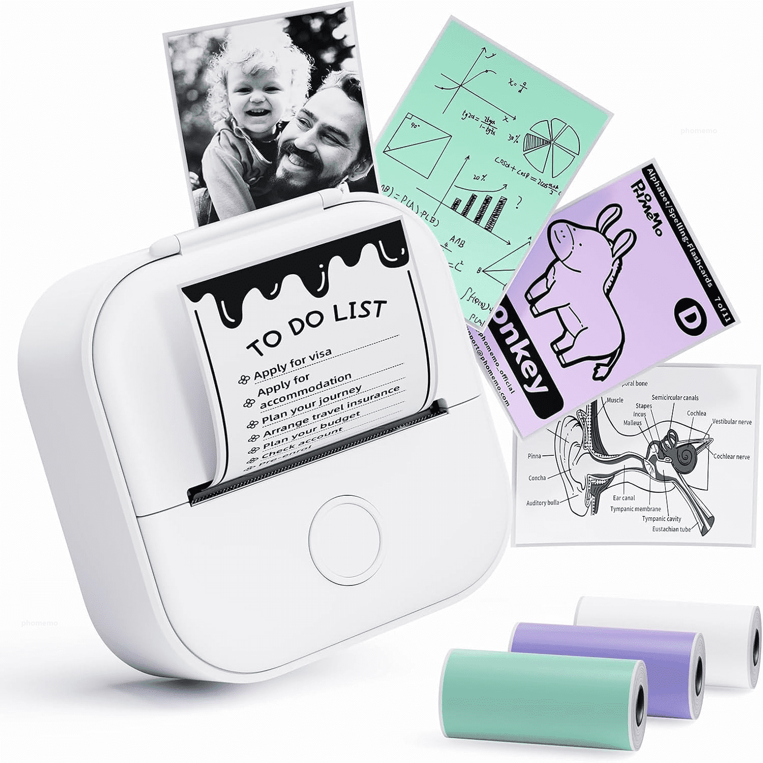 Phomemo Print Pods Mini Printer - Sticker Printer T02 Portable Thermal ...