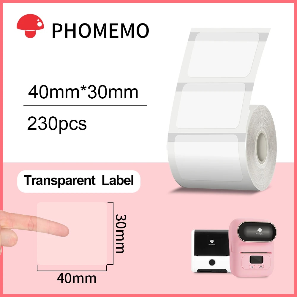 Phomemo Self-Adhesive Labels Paper for Phomemo M110 M220 Label Printer Waterproof Identification ...