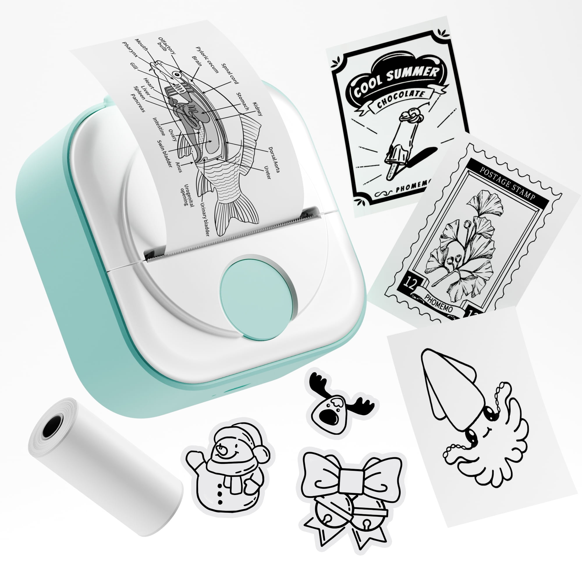 Phomemo Sticker Printer, Q02 Print Pods Mini Printer Thermal Bluetooth ...