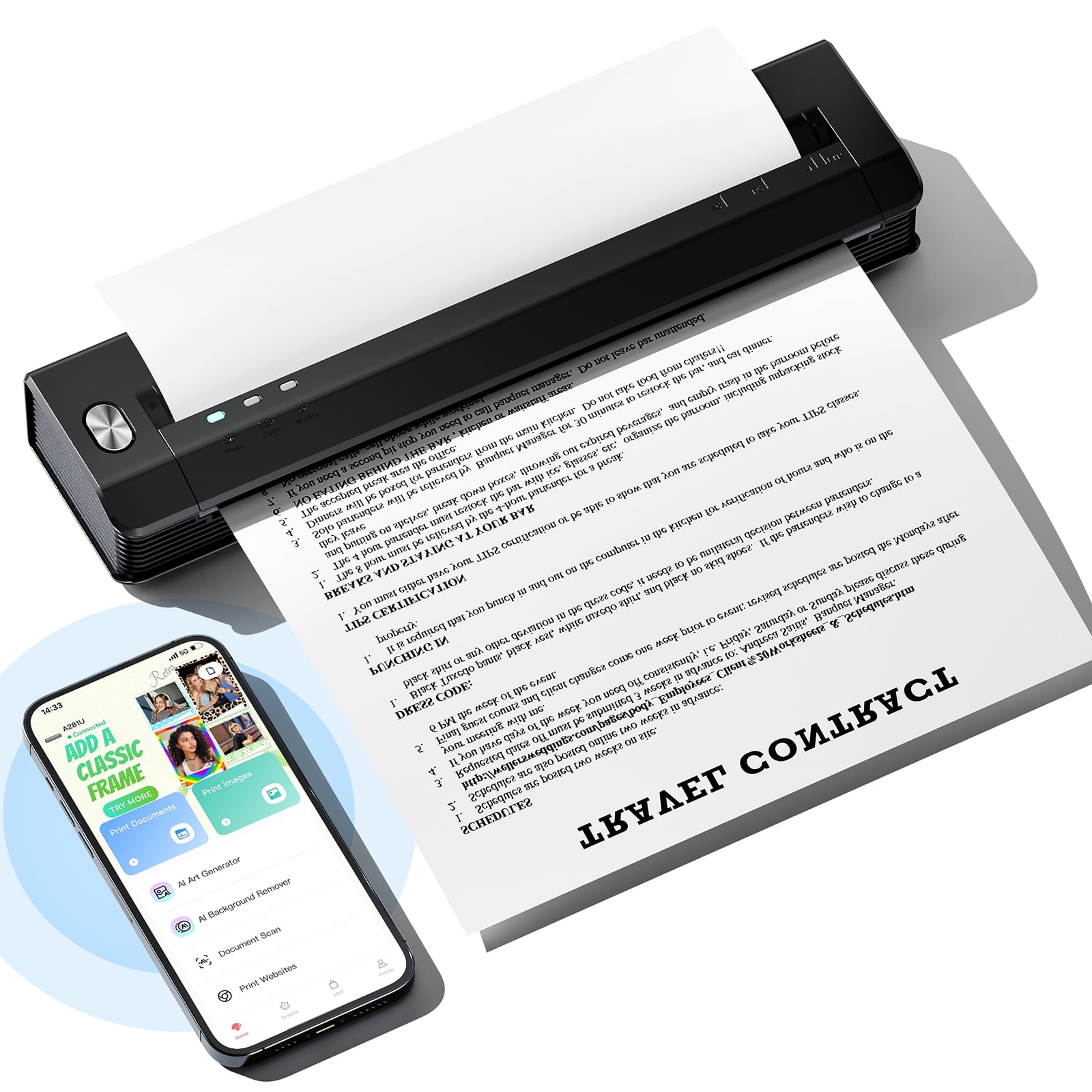 Phomemo Upgraded A281U Wireless Portable Printer , Inkless Technology ...