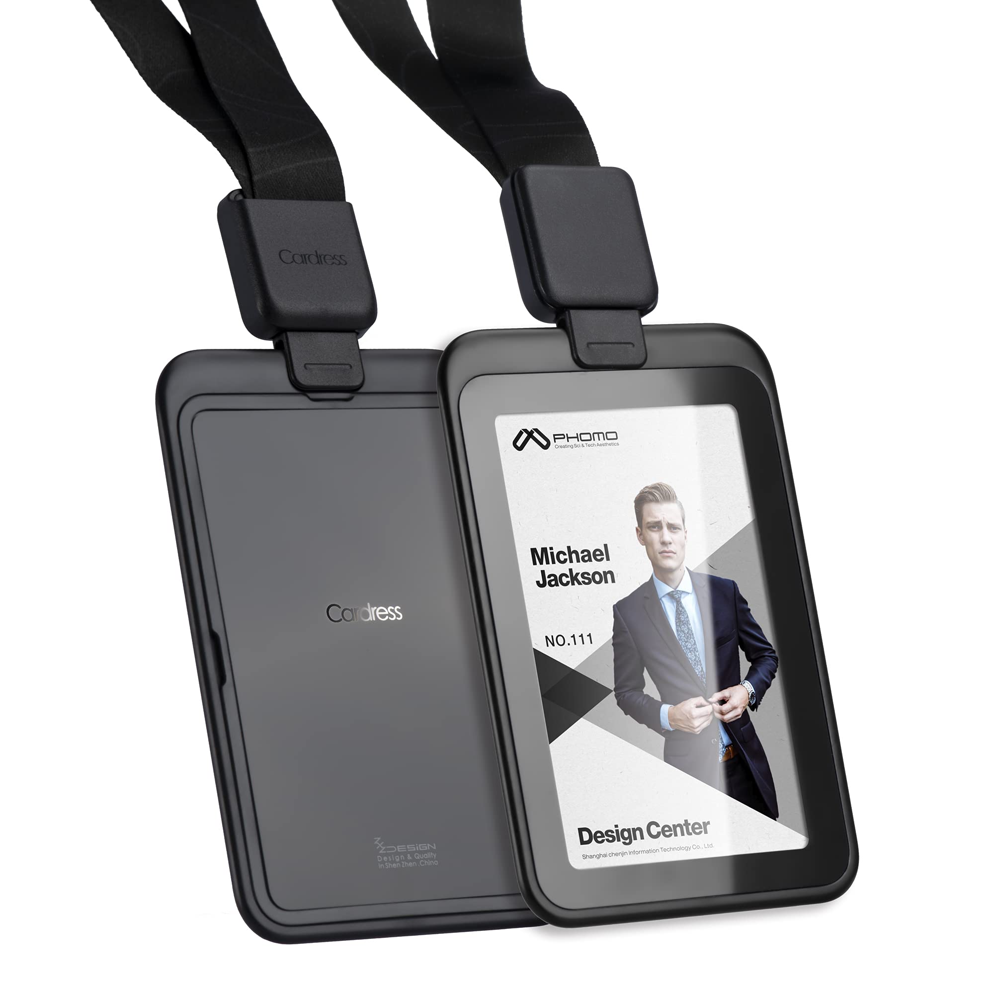 Phomo Self Retractable ID Badge Holders with Carabiner Reel Clip and ...