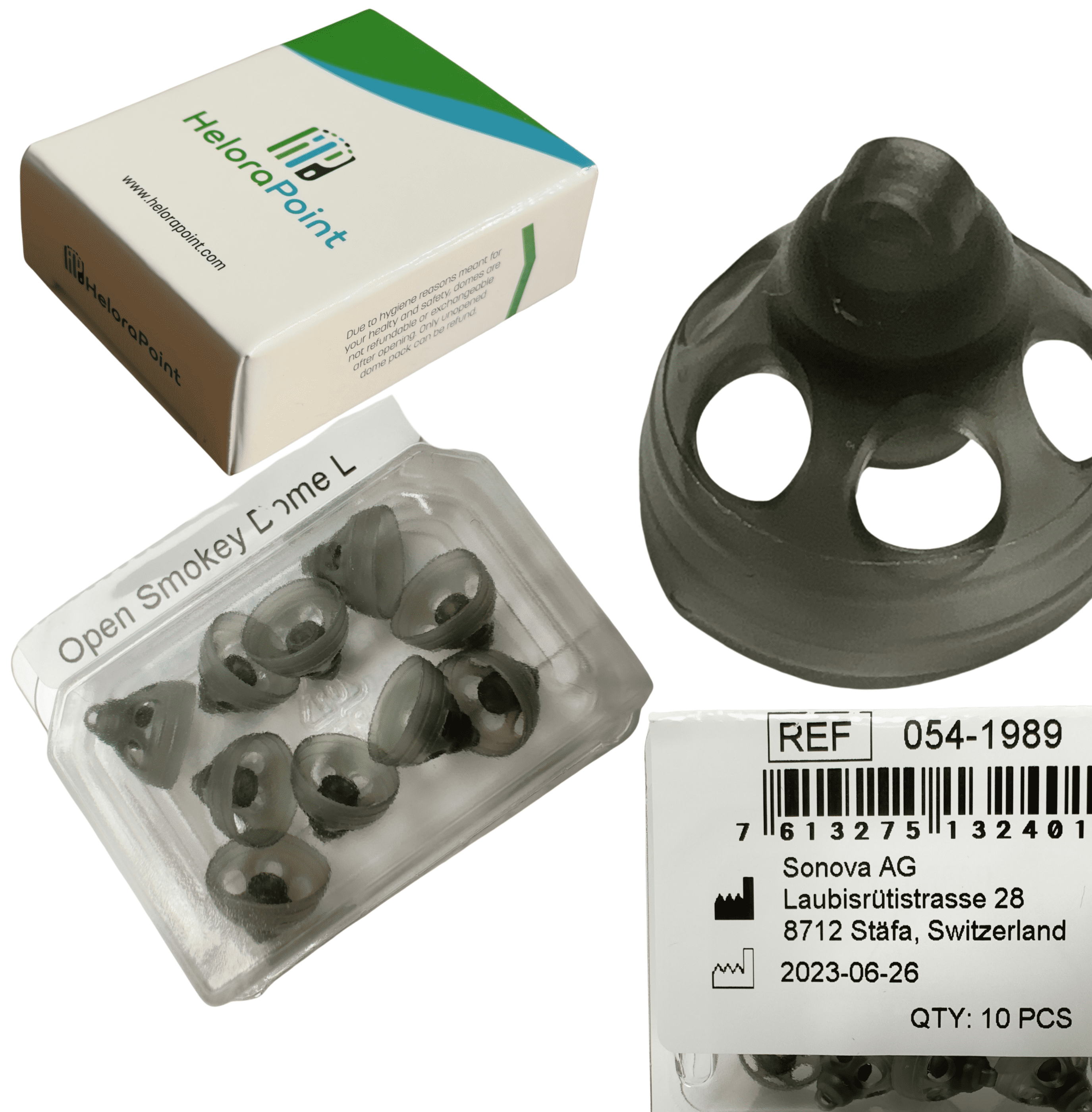 Phonak Open Smokey Hearing Aid Domes 4.0 – Large Size (L) – 10-Pack ...