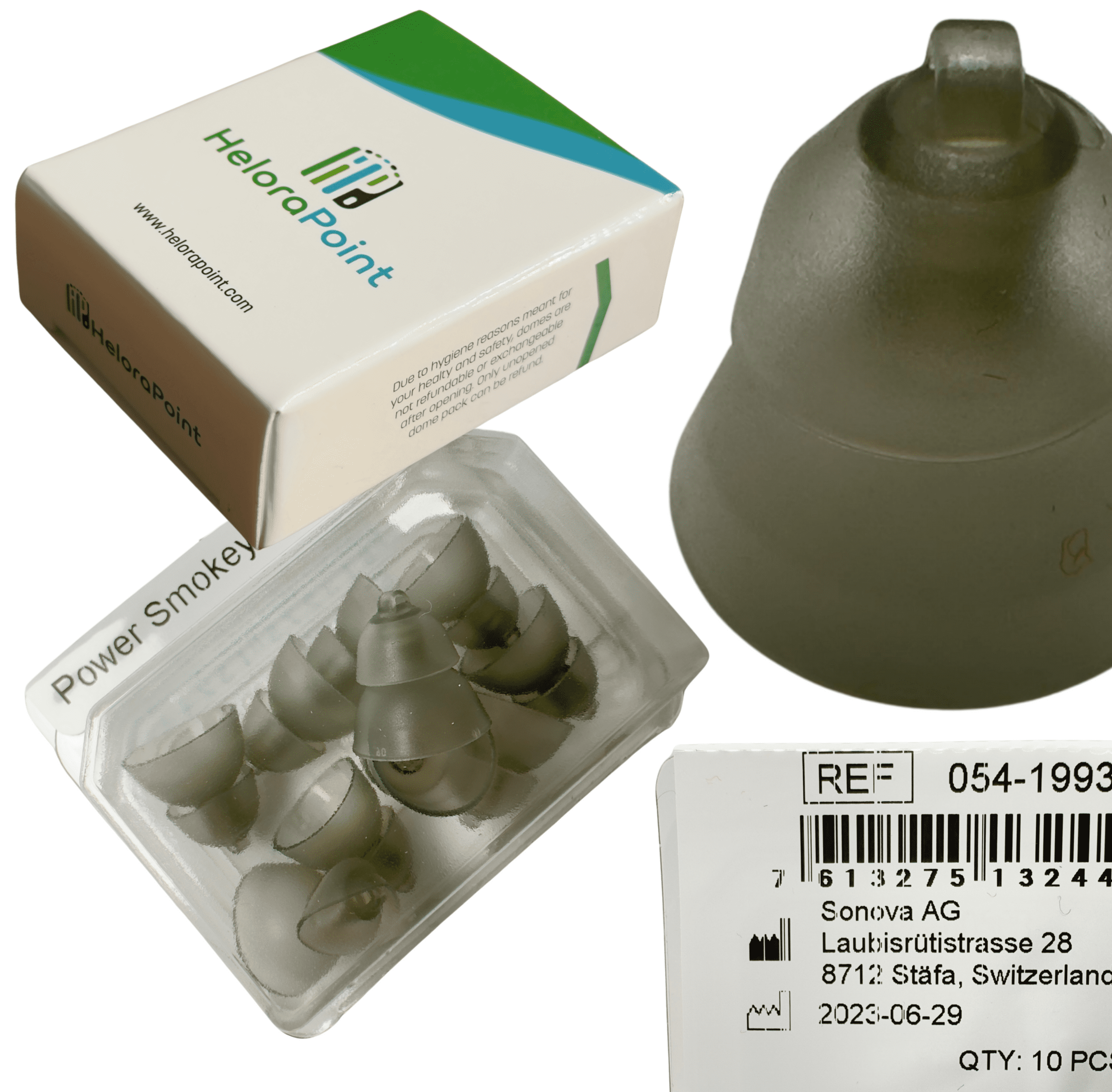 Phonak Power Smokey Hearing Aid Domes 4.0 – Small Size (S) – 10-Pack ...