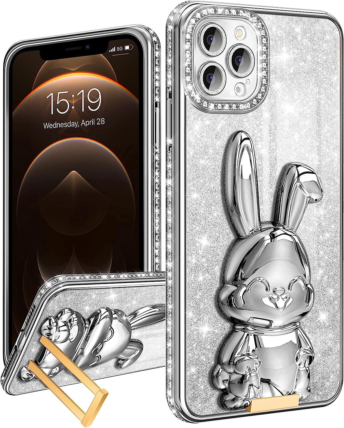 Phone 13 Case Women Cute for Apple Funda Phone Cover Aesthetic Glitter ...