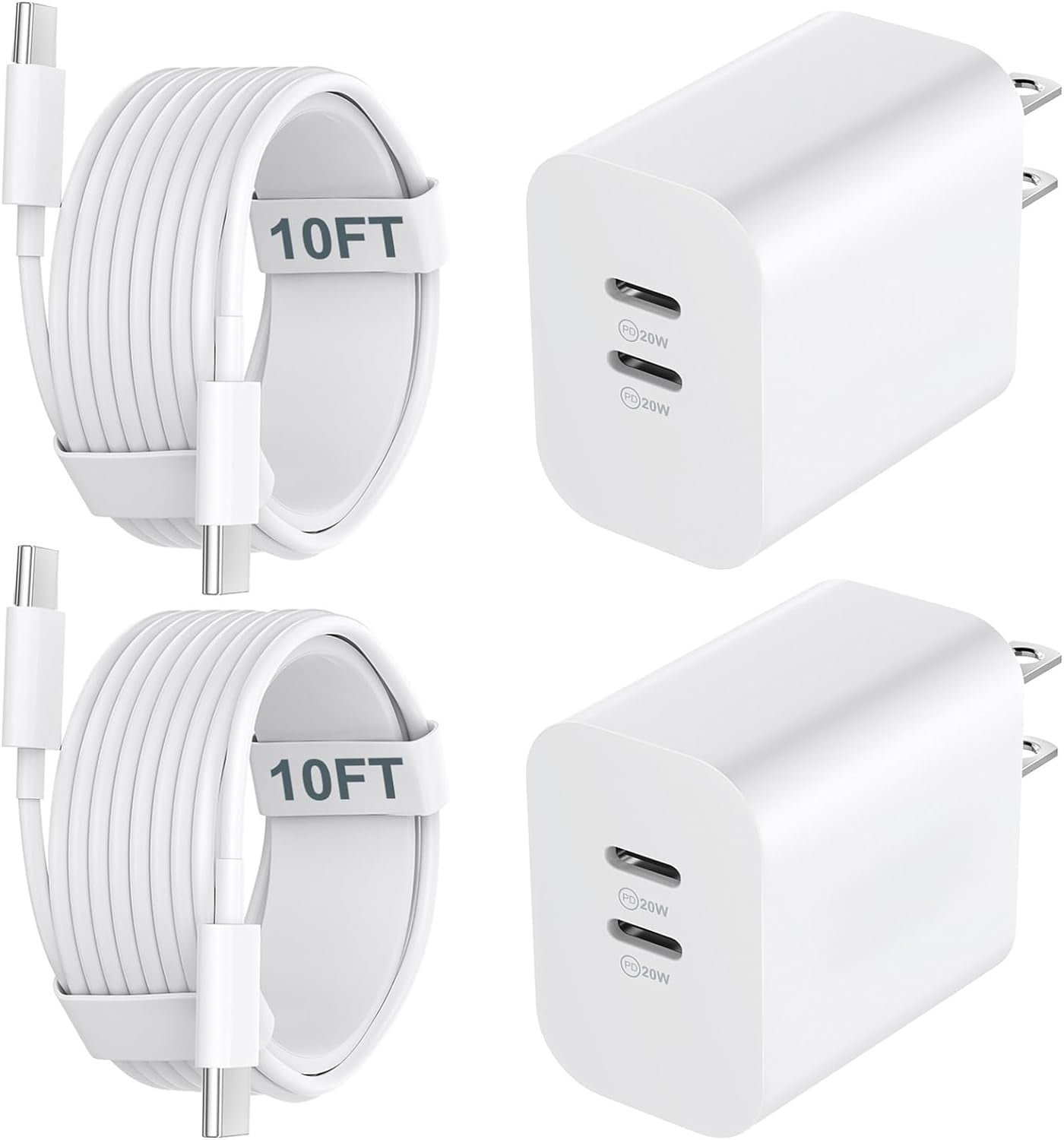 Phone 15/15 Pro Max Charger Fast Charging, 20W Dual Port USB C Charger ...