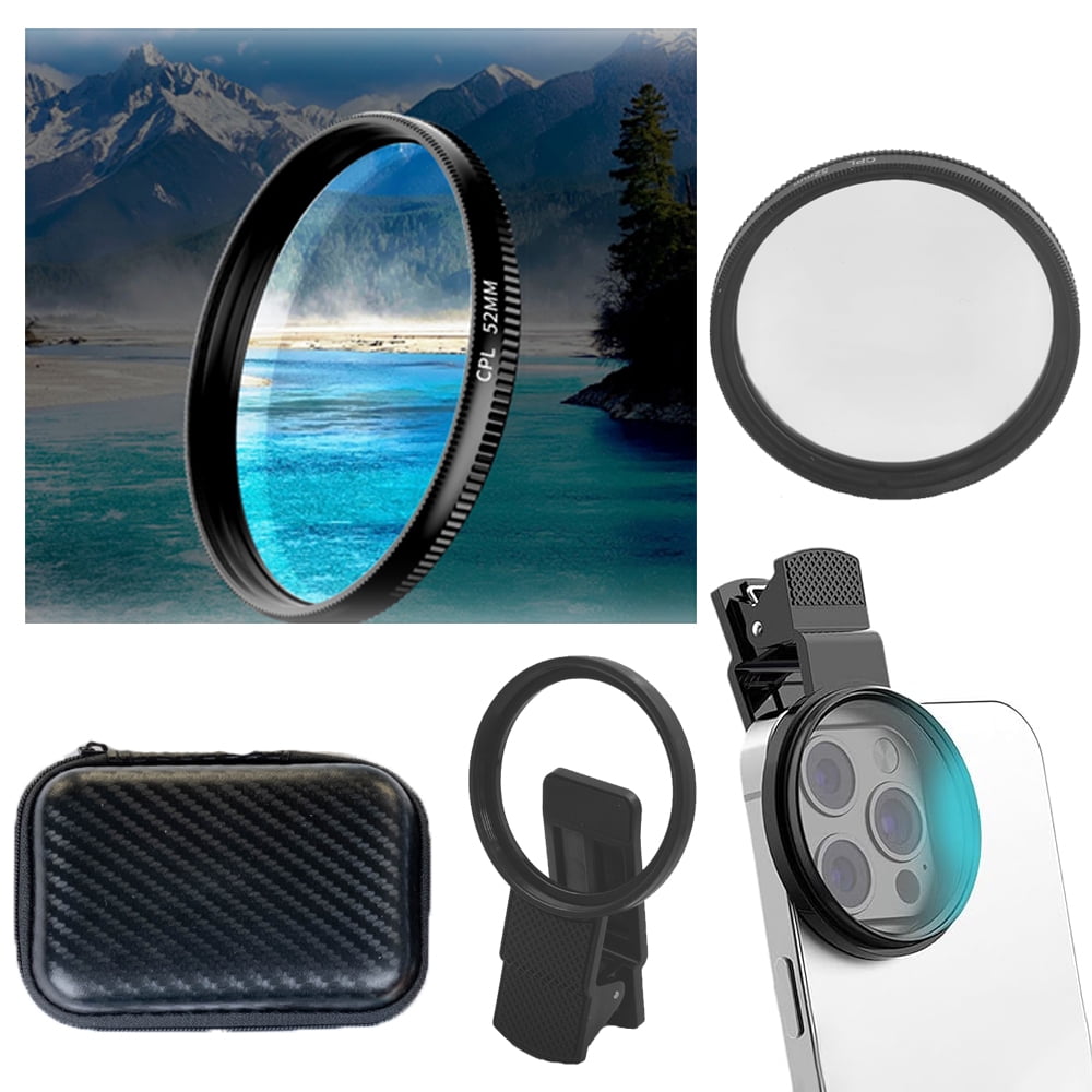 52MM CPL Filter for Phone, Clip-0n Circular Polarizer Filter for ...