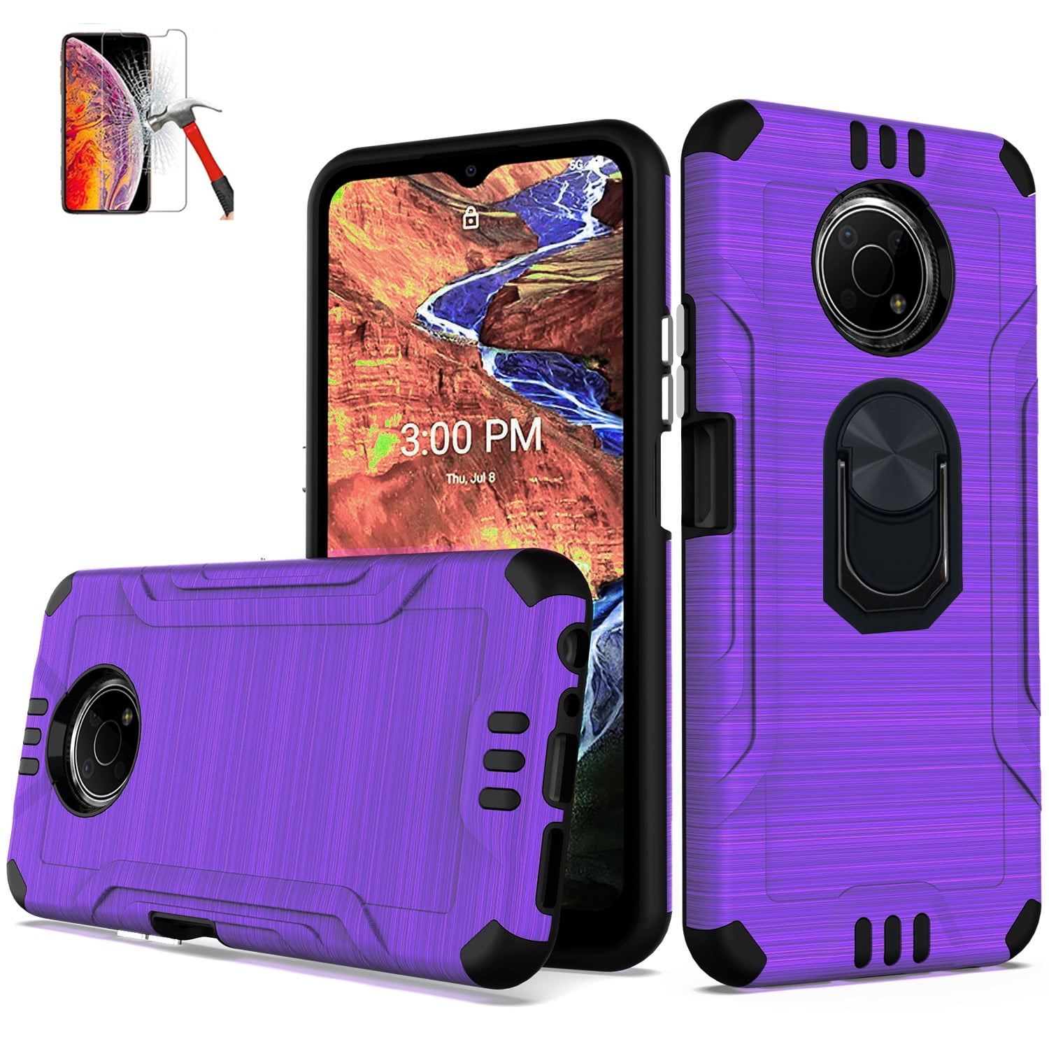 Phone Case For Nokia G300 5G (Straight Talk) with Ring Stand + Screen ...