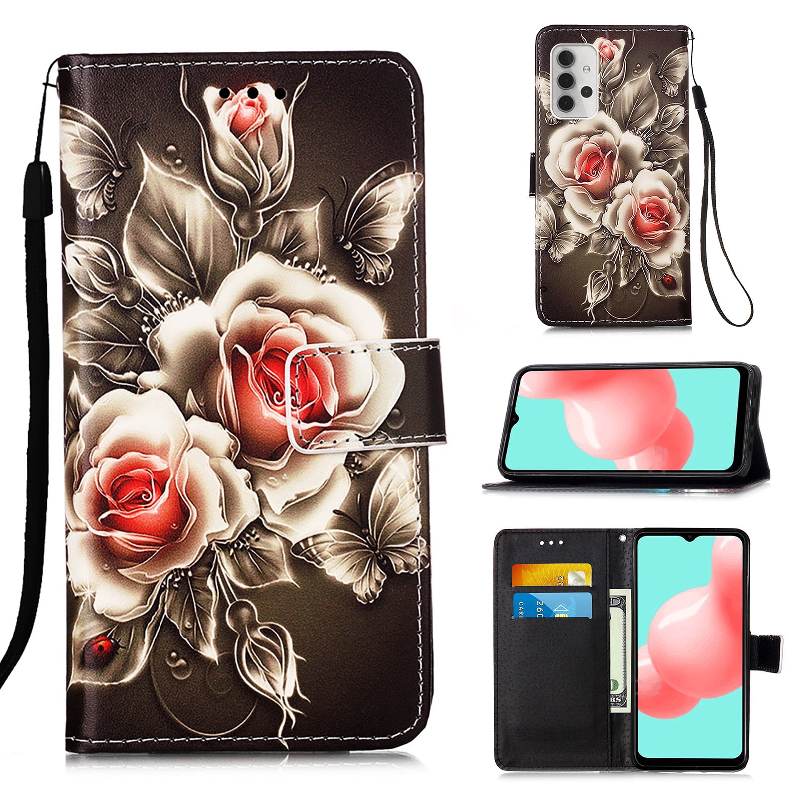Phone Case for Galaxy A32 5G(2021),Folding Flip Leather Wallet ...