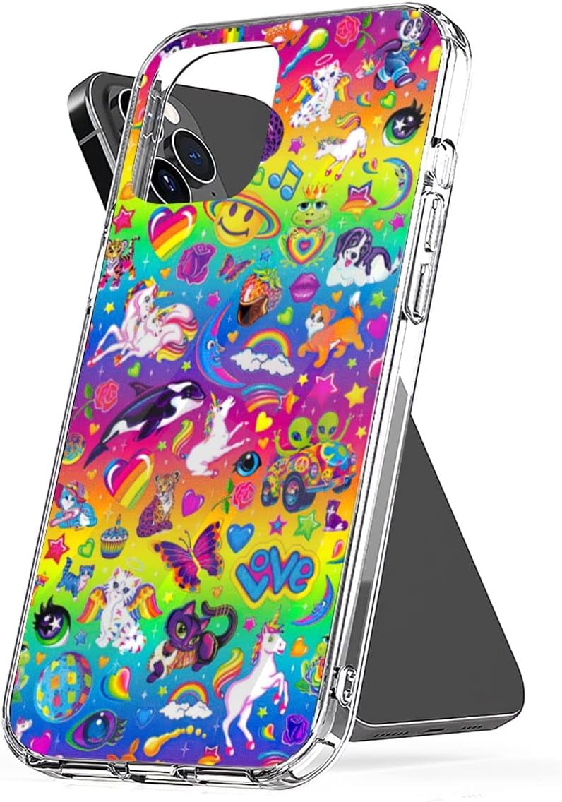 Phone Case I-P Cover Pattern Vomit Lisa Frank Rainbow TPU Y2k Collage 8 ...