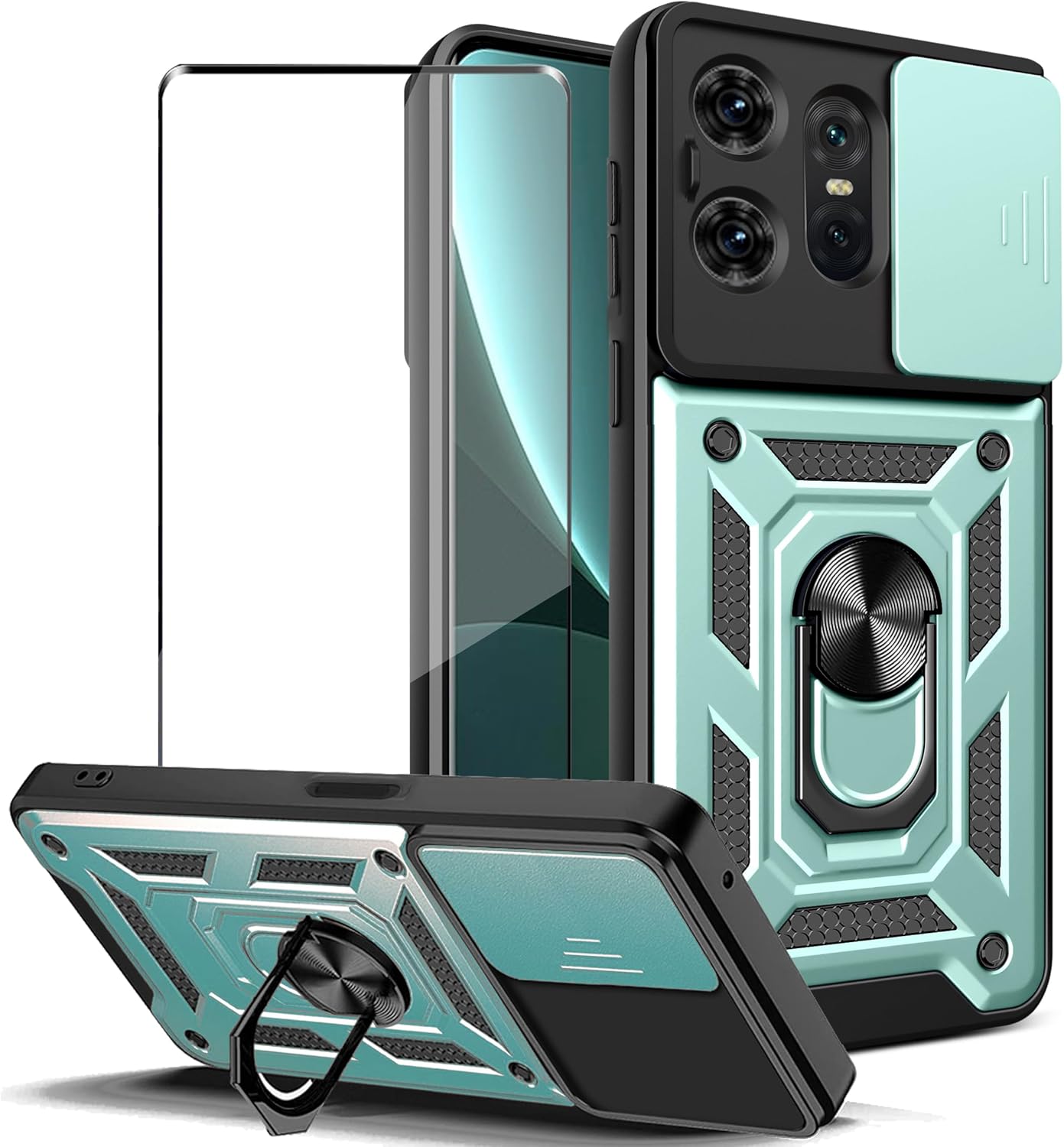 Phone Case for Motorola Edge 50 Pro 5G Case with Glass Screen Protector ...