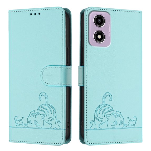 Phone Case for Motorola Moto E14 / G04 / G24 Wallet Case Cat Pattern PU ...