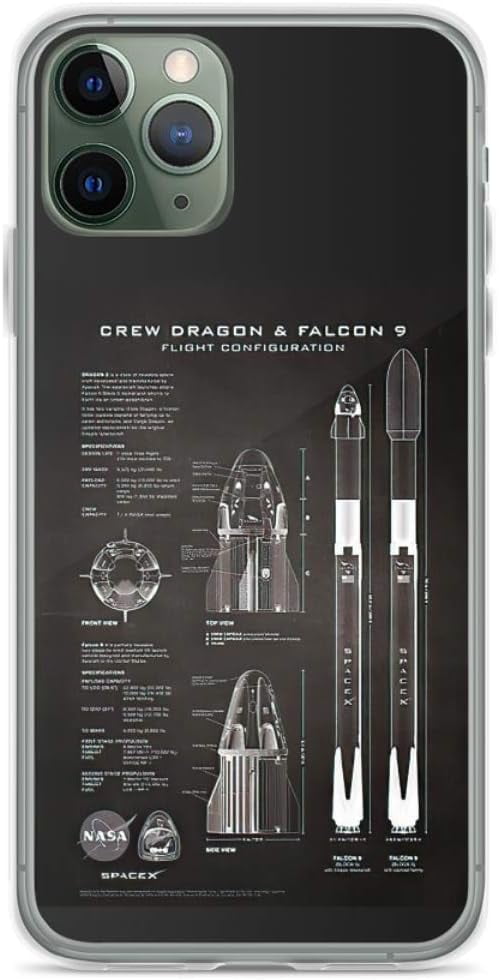 Phone Case NASA Spacex Crew Dragon Spacecraft & Falcon 9 Rocket ...