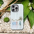 Phone Case: Palm Tree With Blue Stripe Coastal Design And Summer ...