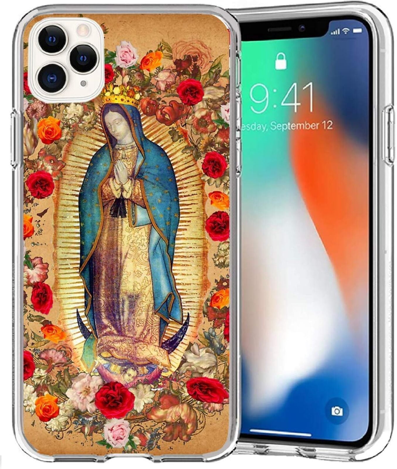 Phone Case Pure Clear for iPhone 12 Cover Our Lady of Guadalupe Virgin ...