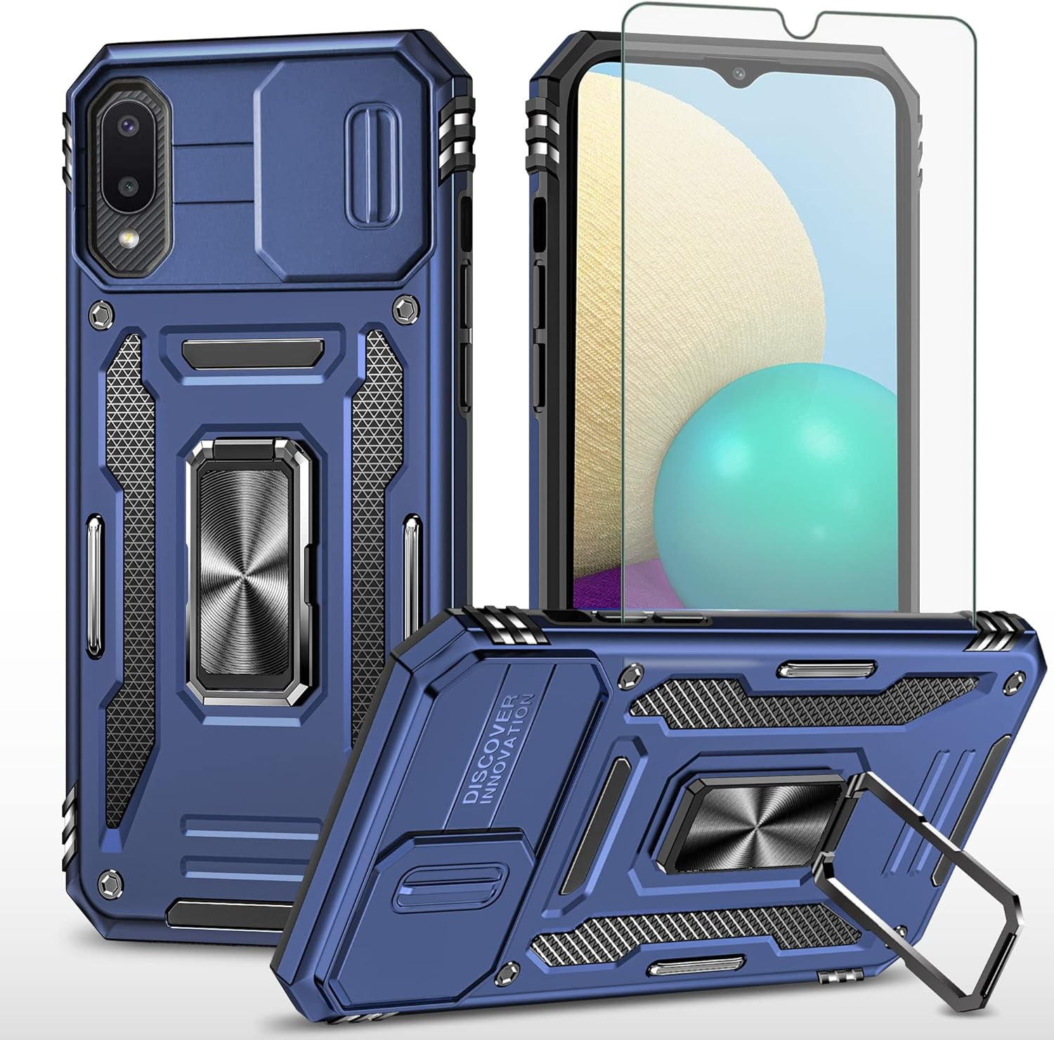 Phone Case for Samsung Galaxy A02 with Screen Protector and Slide ...
